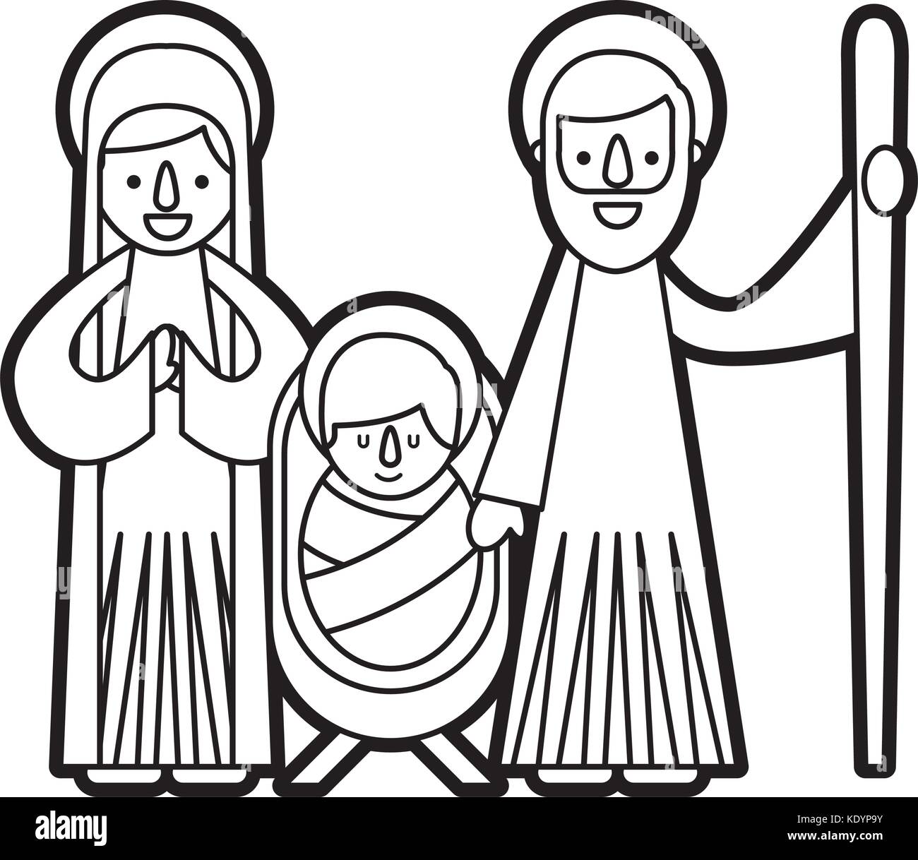 Mary And Joseph Clipart Black And White