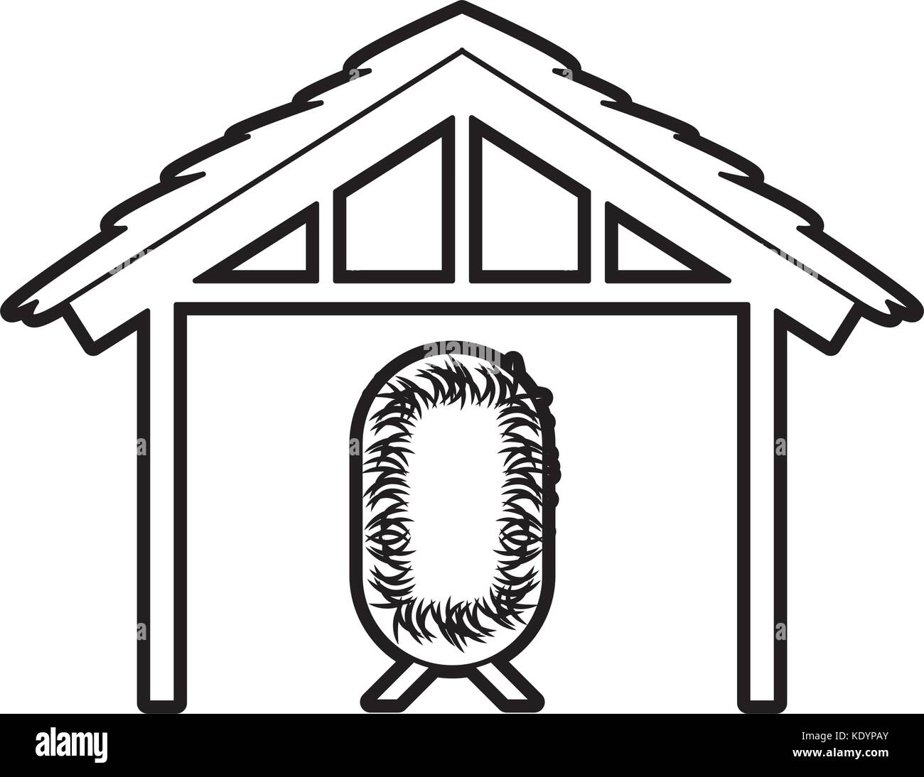 wooden hut house and crib manger design image Stock Vector Image & Art ...