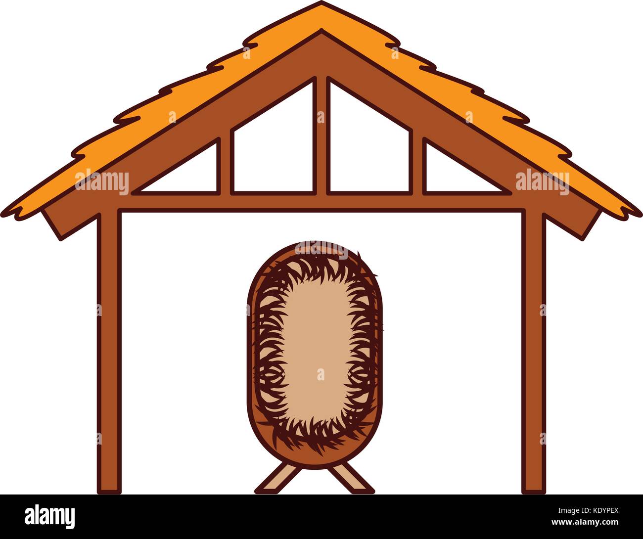 wooden hut house and crib manger design image Stock Vector Image & Art ...