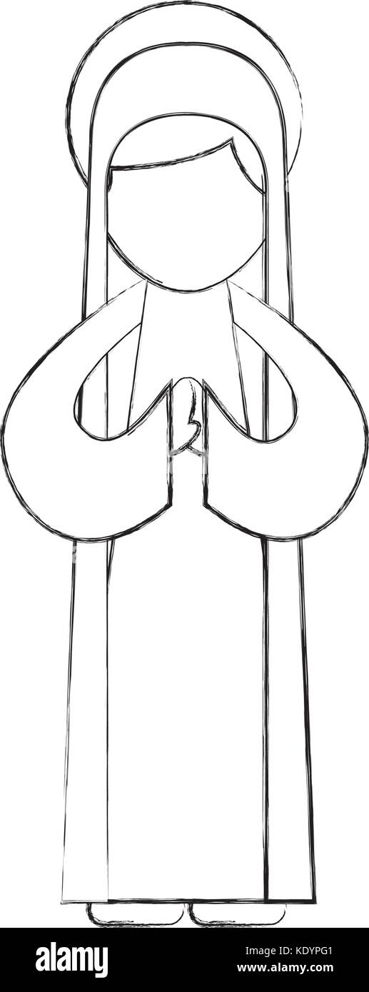 blessed holy virgin mary christmas celebration icon Stock Vector Image ...