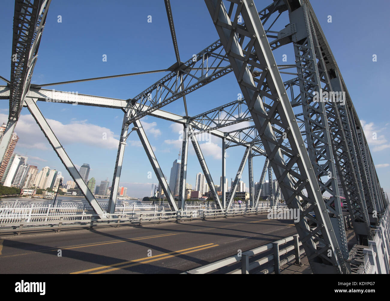 Steel bridge in guangzhou china Stock Photo - Alamy
