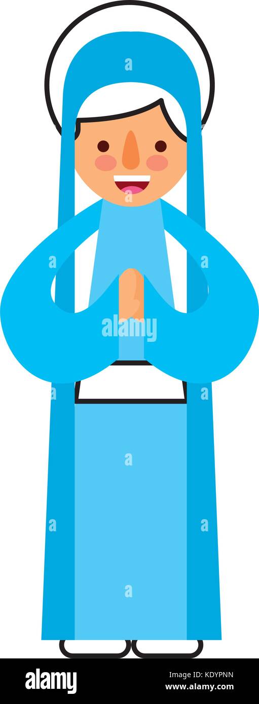 blessed holy virgin mary christmas celebration icon Stock Vector Image ...