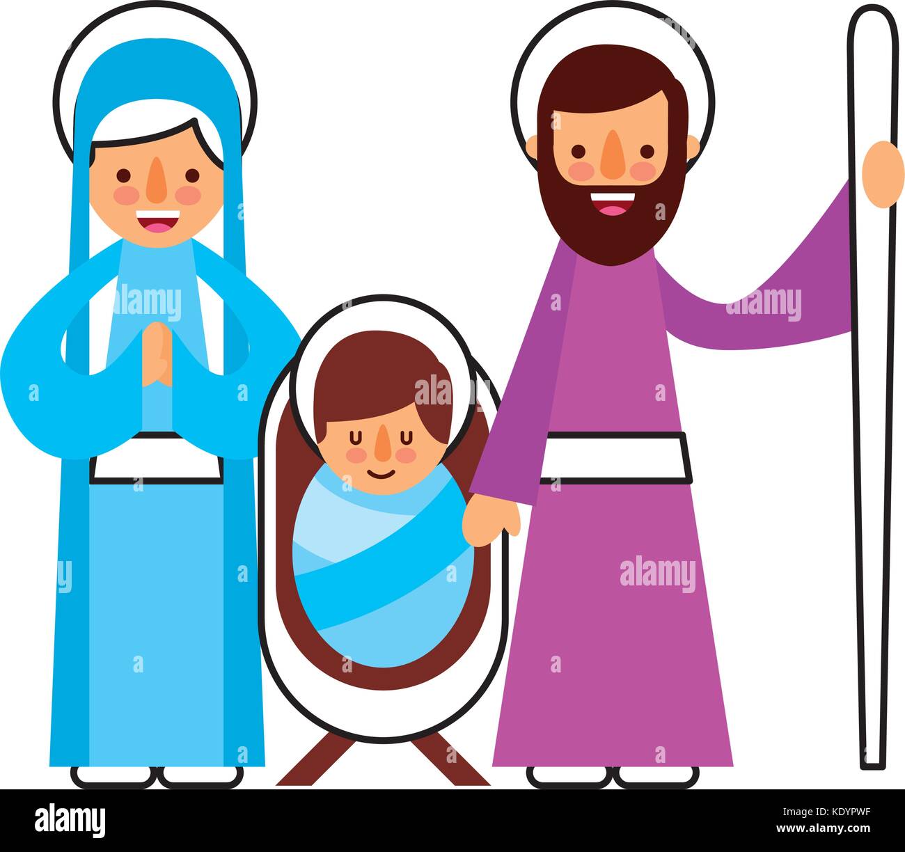 christmas nativity scene holy family jesus mary and joseph Stock Vector ...