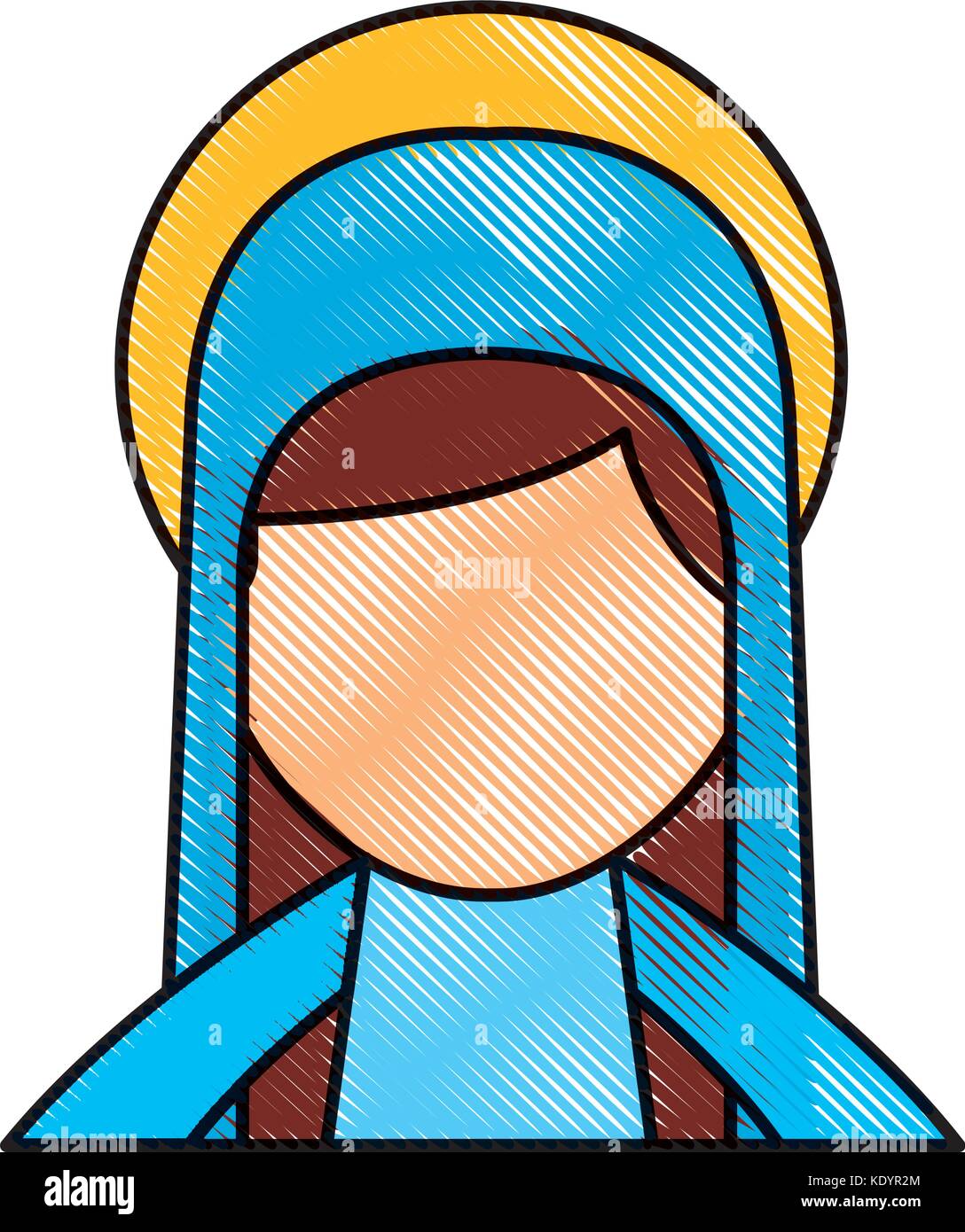 blessed holy virgin mary christmas celebration icon Stock Vector Image ...
