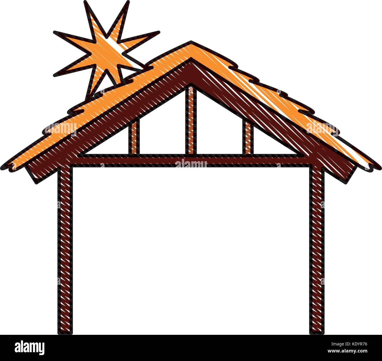 wooden hut house manger design image Stock Vector Image & Art - Alamy
