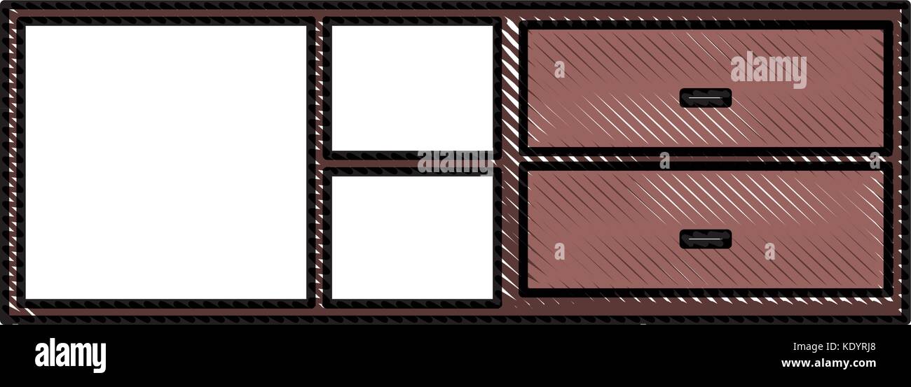 wooden cabinet and shelf furniture empty Stock Vector Image & Art - Alamy