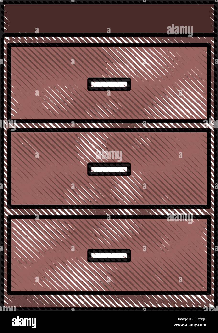 table drawer furniture interior decoration design element Stock Vector ...