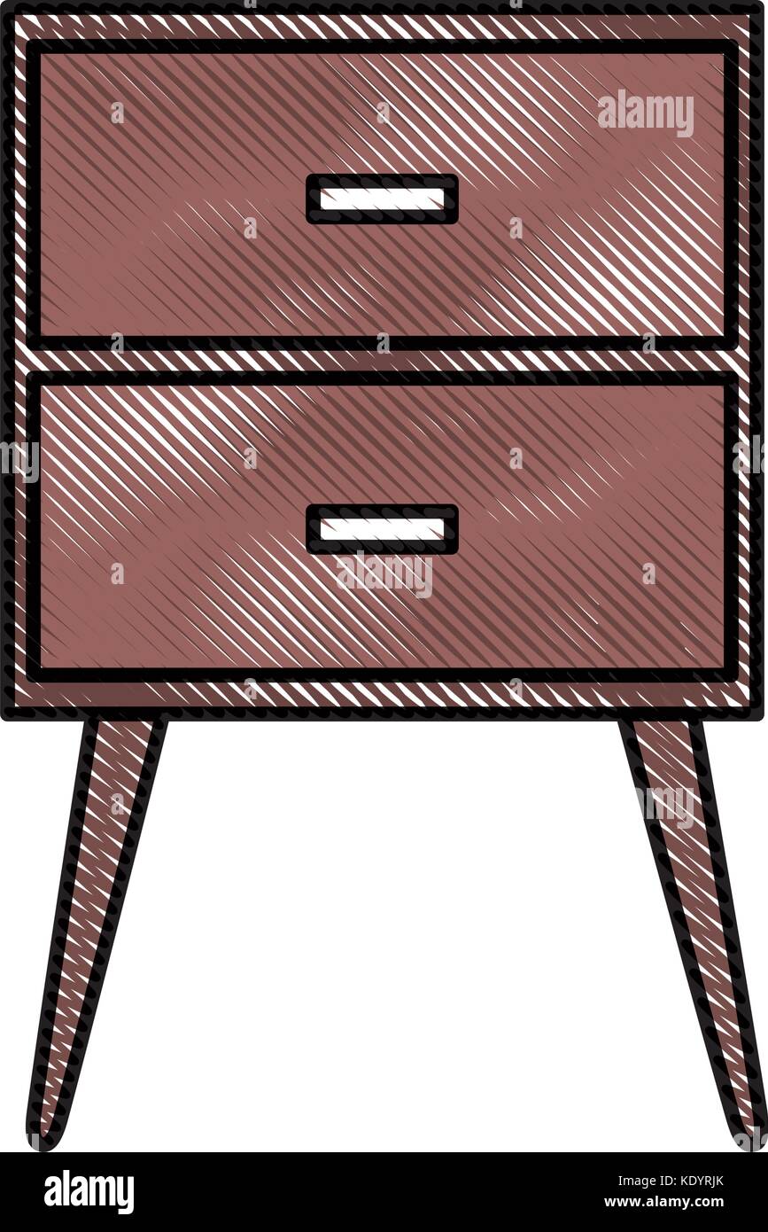 table drawer furniture interior decoration design element Stock Vector ...