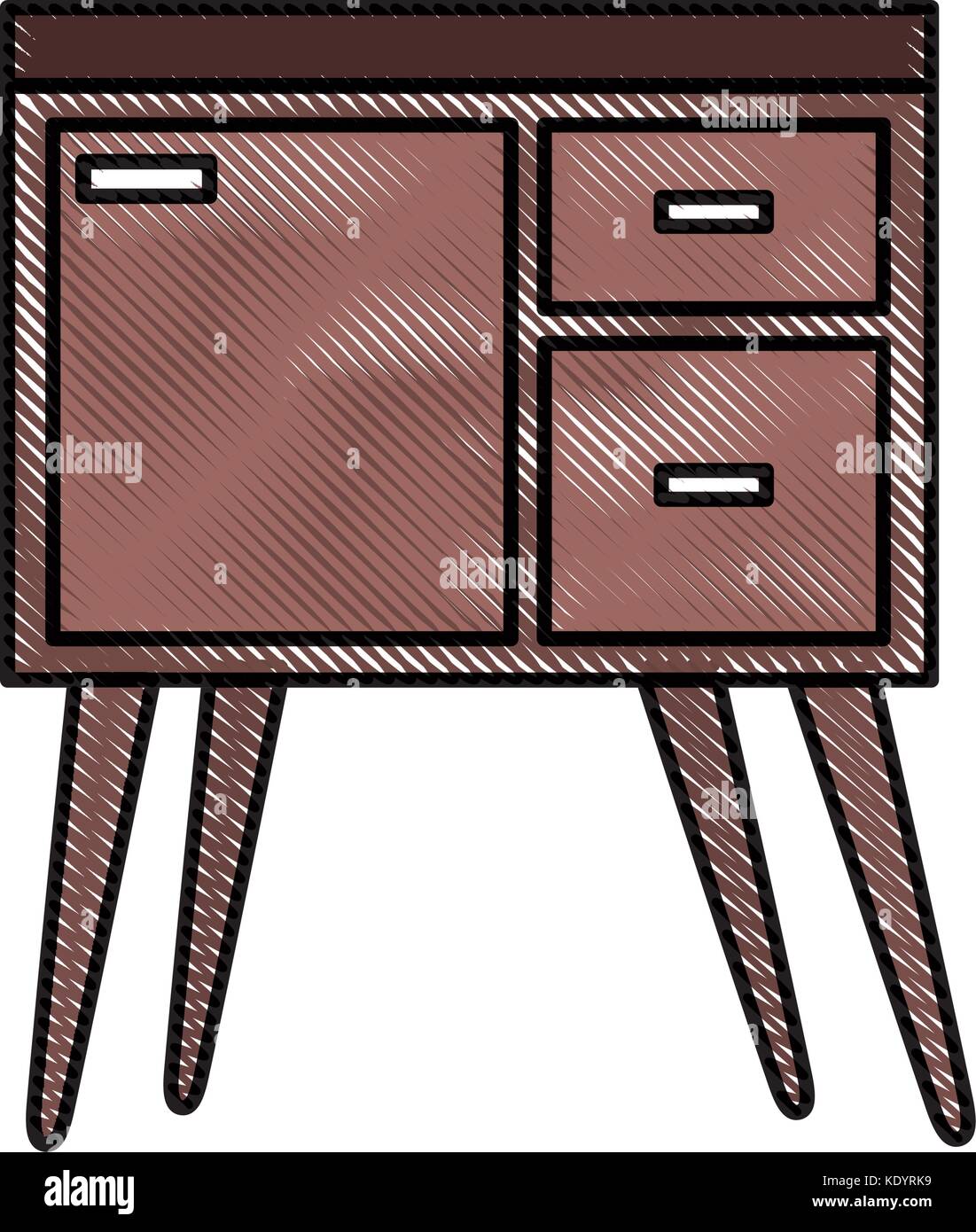 table drawer furniture interior decoration design element Stock Vector ...