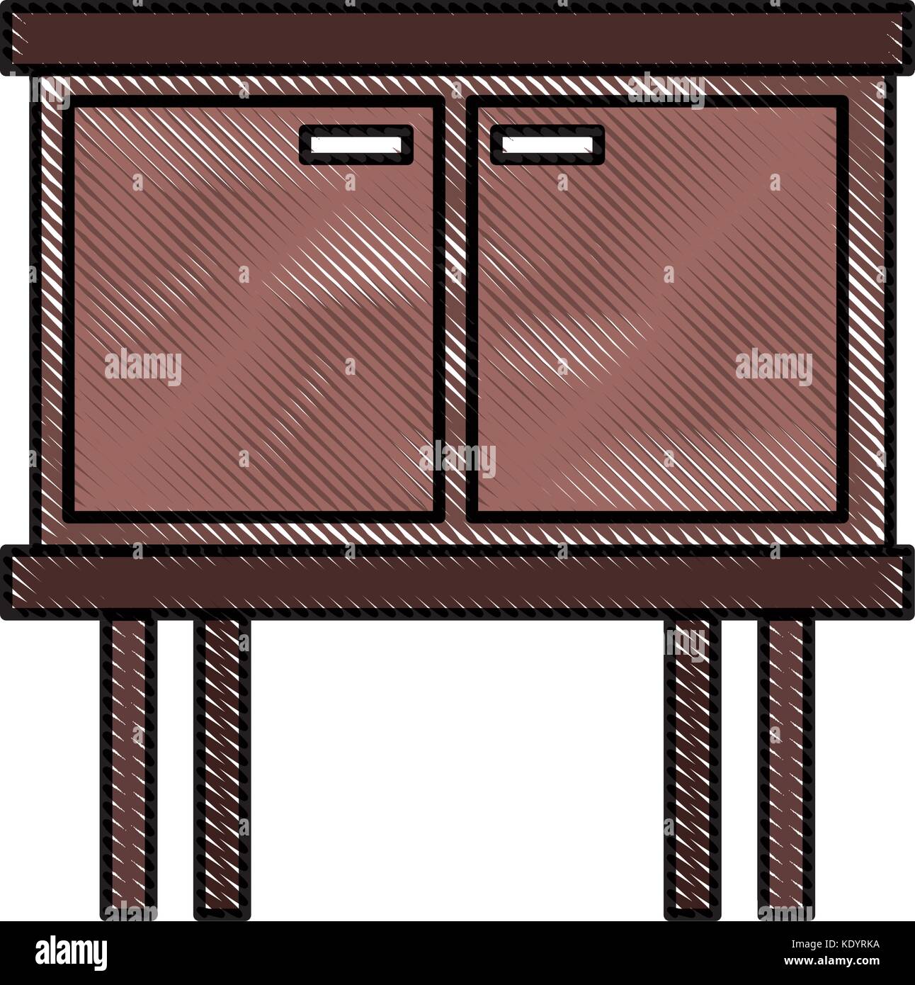 table drawer furniture interior decoration design element Stock Vector ...