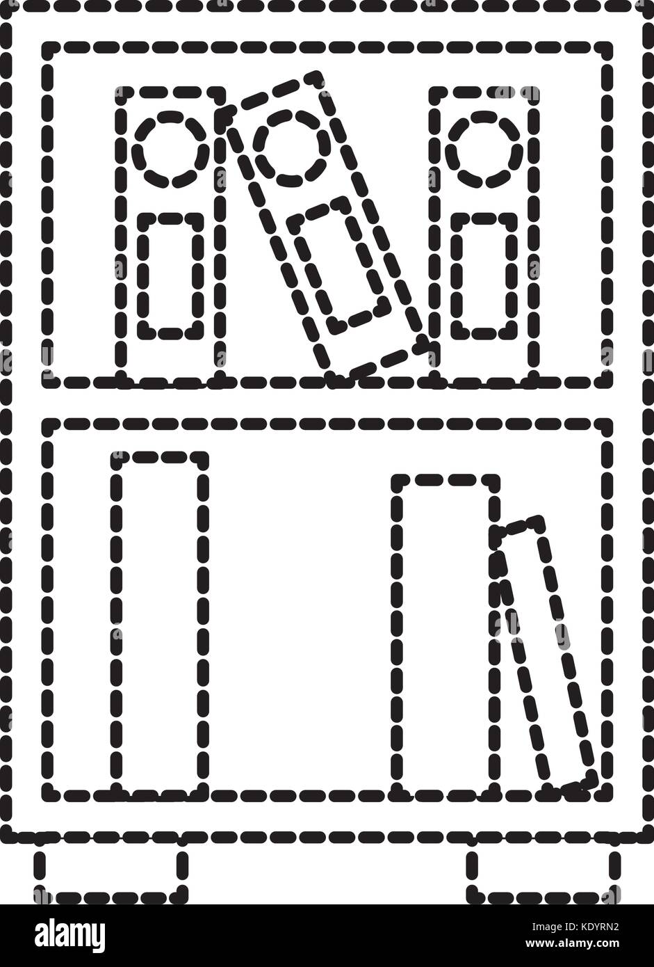 library wooden bookcase of stacked books standing style Stock Vector ...