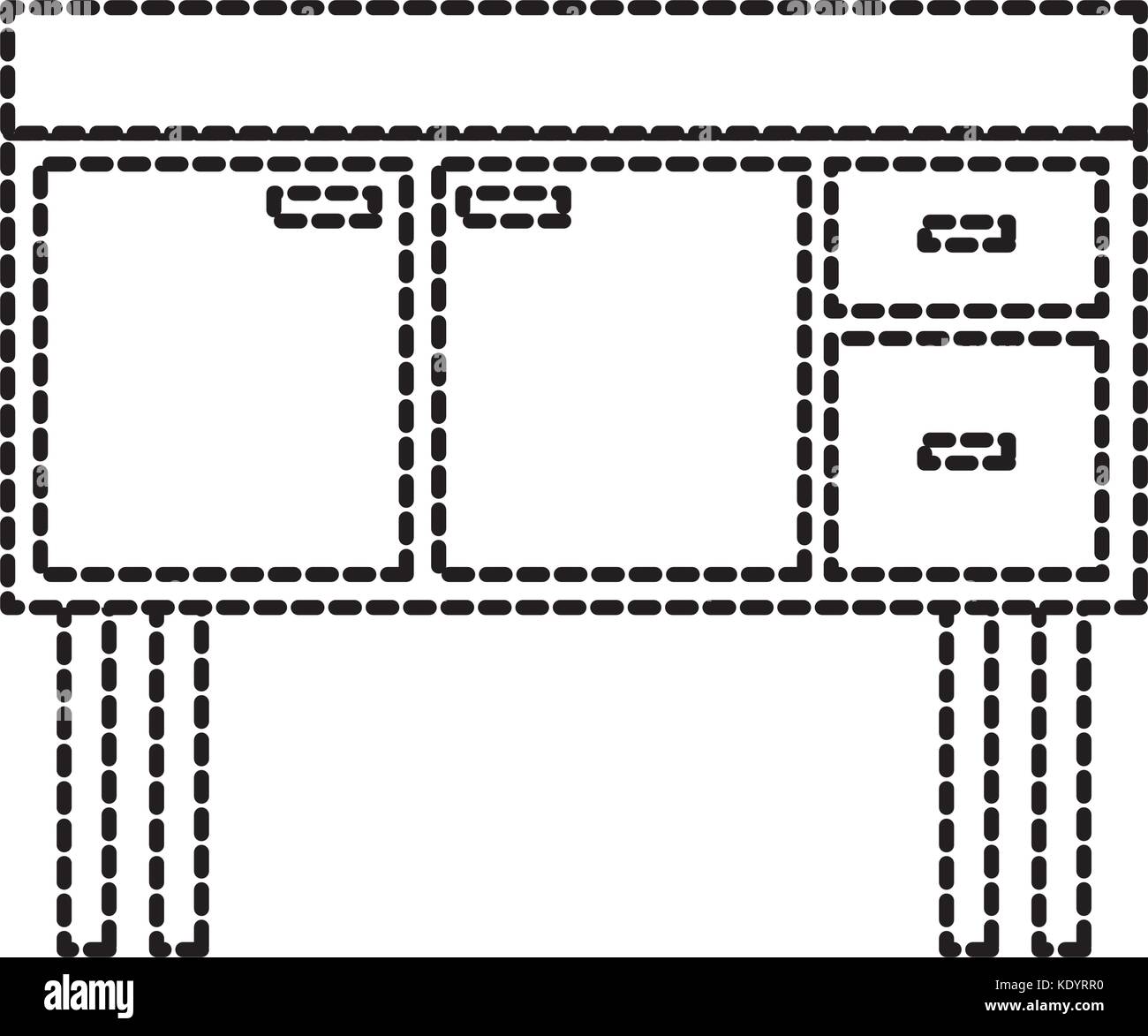 table drawer furniture interior decoration design element Stock Vector ...