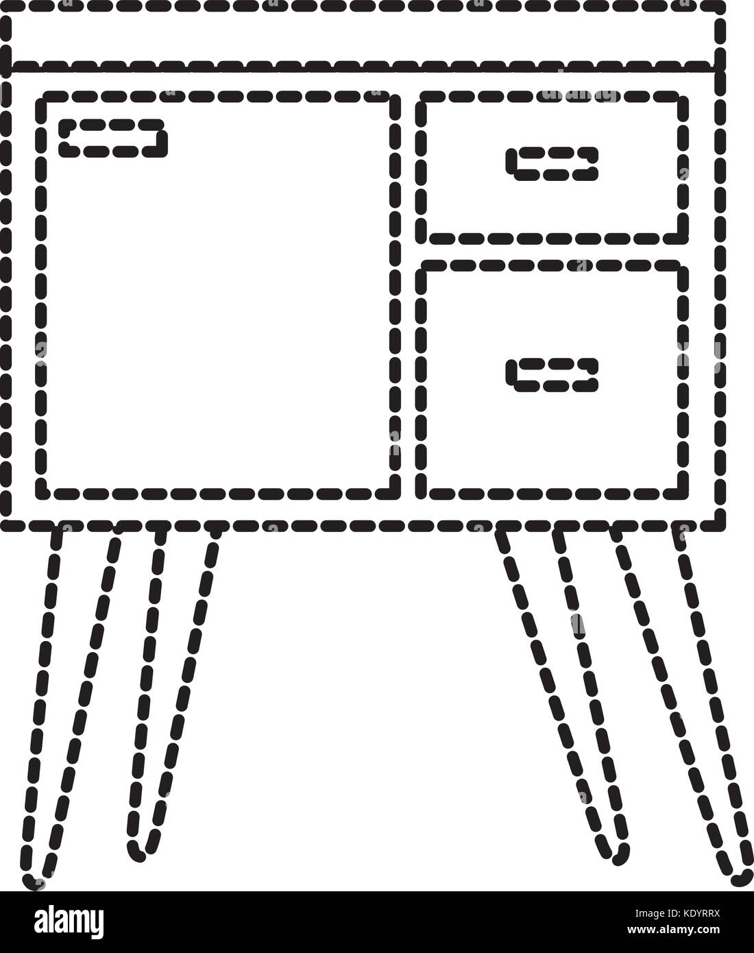 table drawer furniture interior decoration design element Stock Vector ...