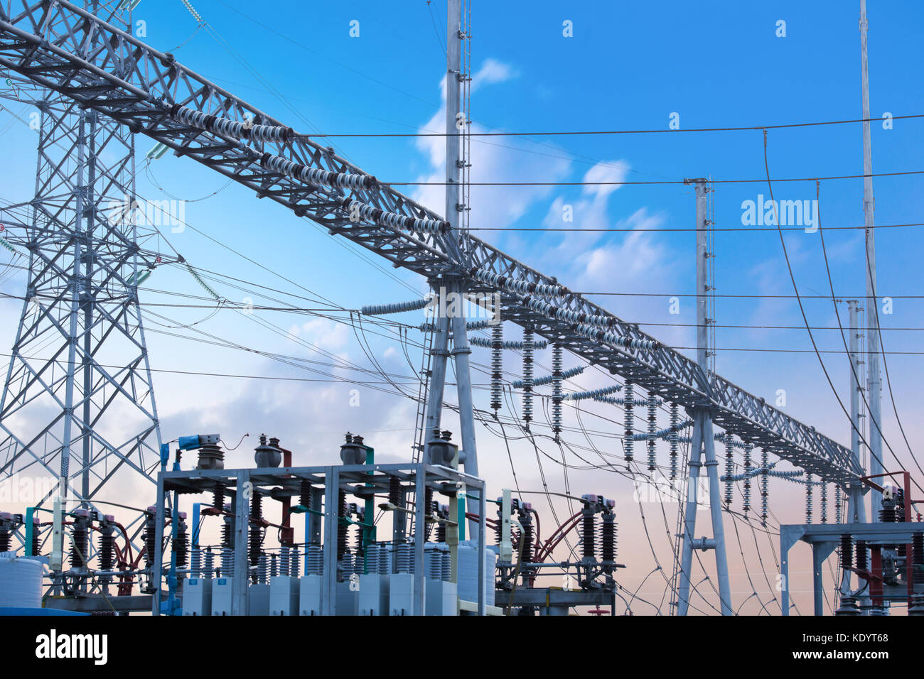 High voltage power transformer substation Stock Photo - Alamy