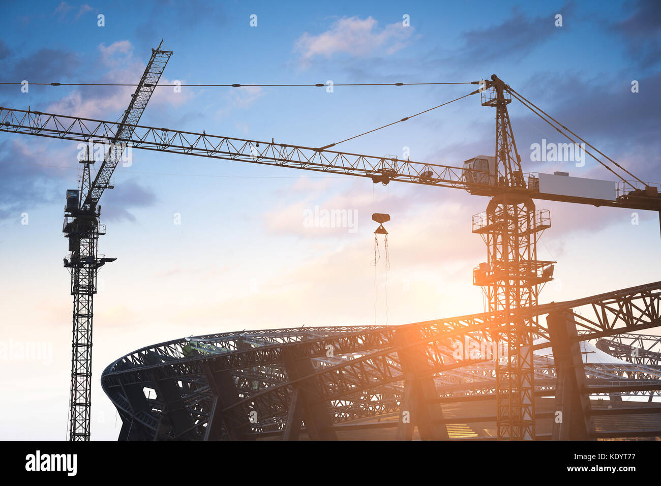 Building site with high-rise block under construction in an urban ...