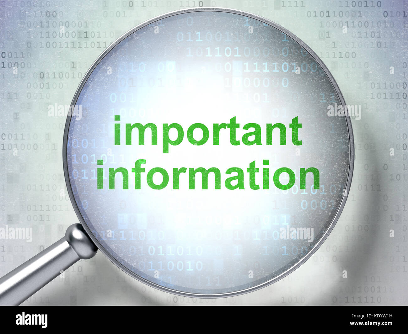Data concept: Important Information with optical glass Stock Photo - Alamy