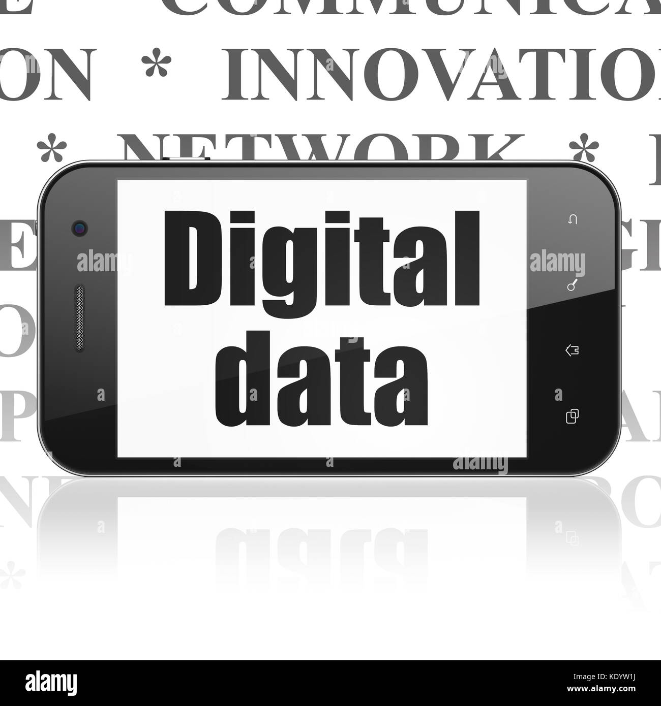 Information concept: Smartphone with Digital Data on display Stock ...