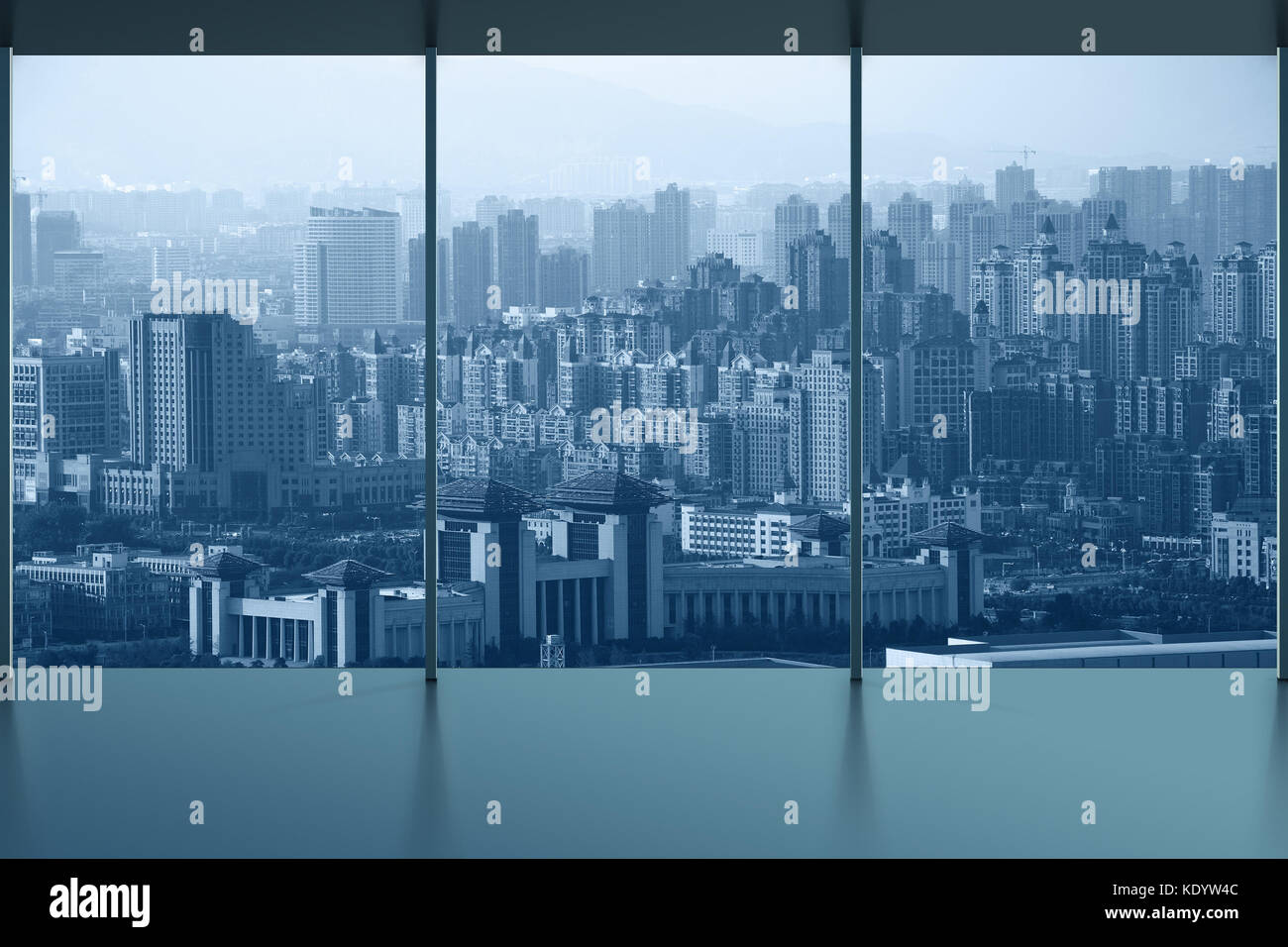 Aerial view of city buildings and river, China Nanchang Stock Photo - Alamy