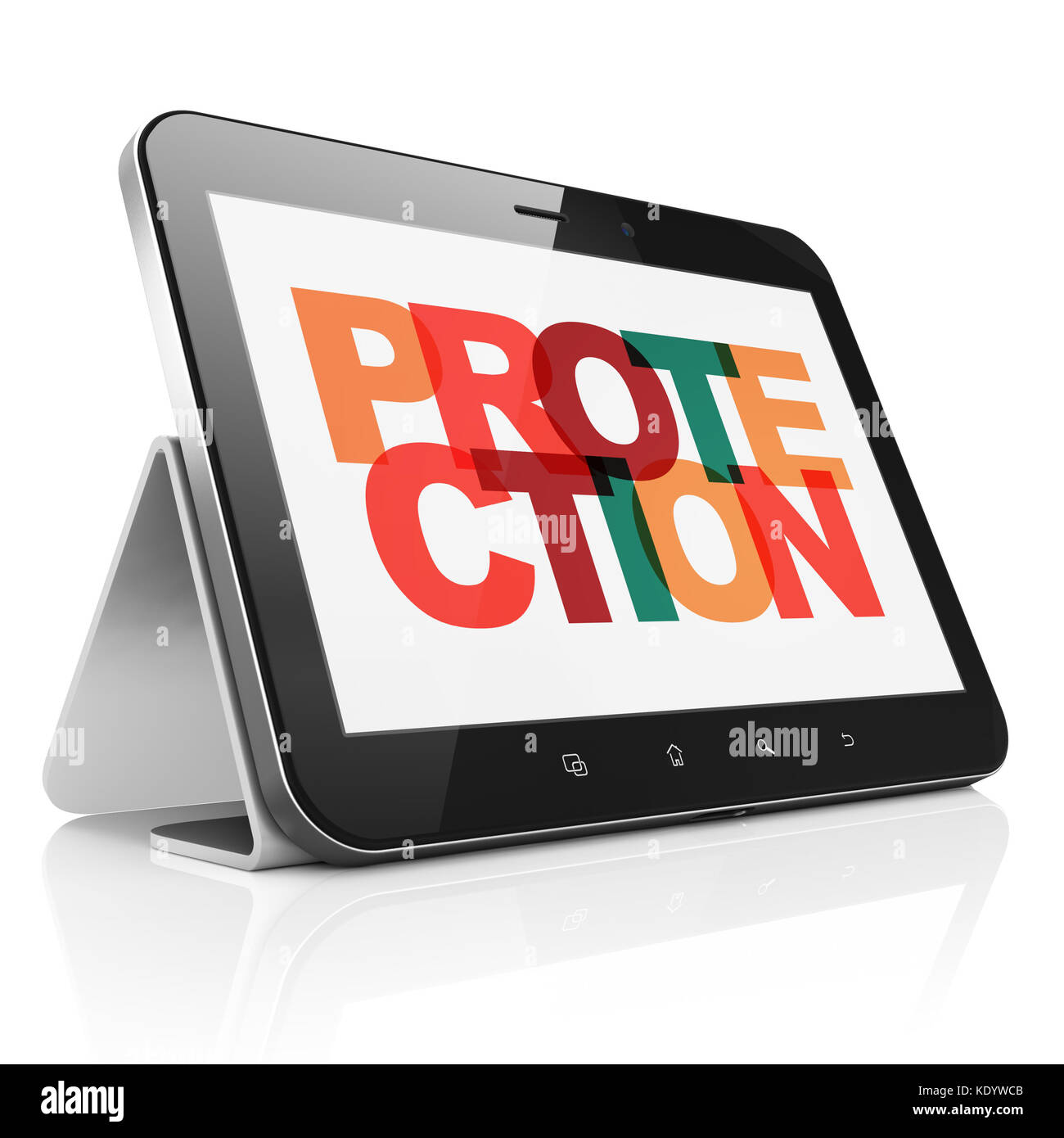 Safety concept: Tablet Computer with Protection on display Stock Photo ...