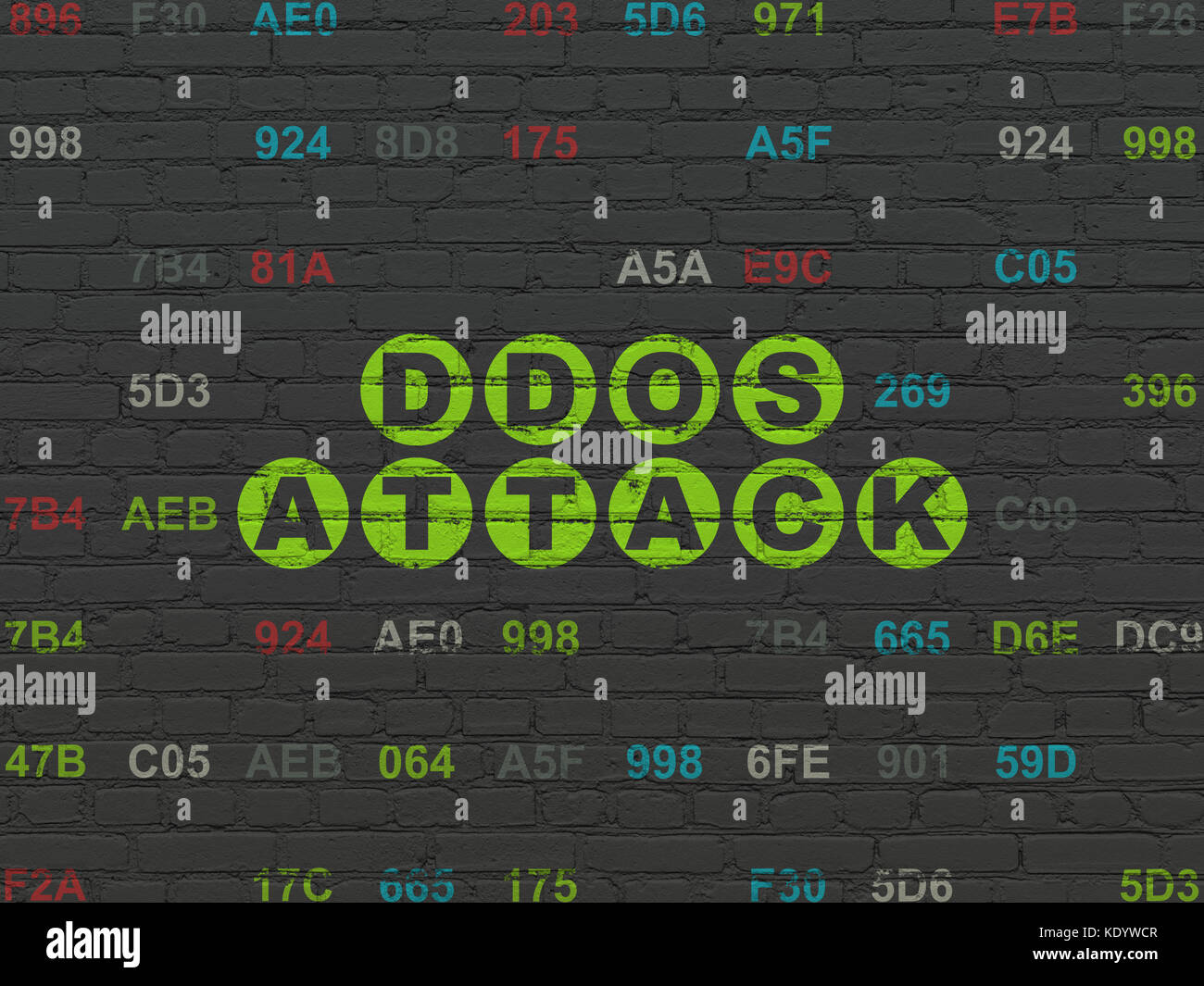 Protection concept: DDOS Attack on wall background Stock Photo - Alamy