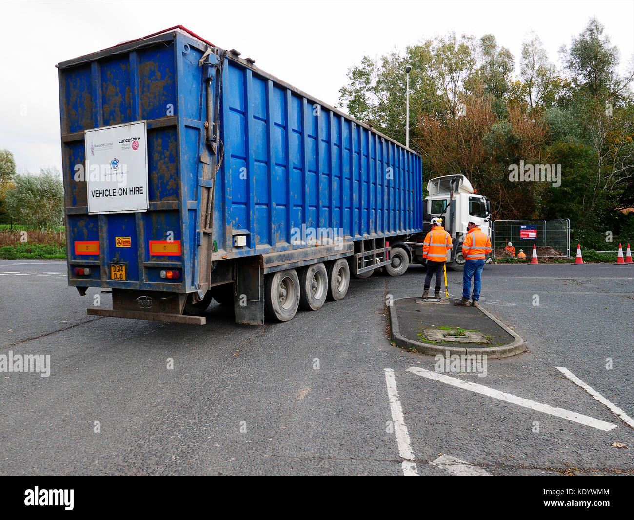 Large articulated lorry for carrying large amounts of waste material ...