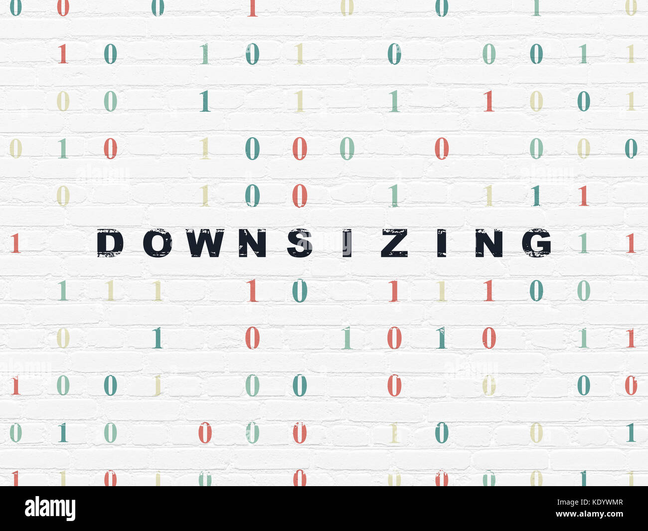Finance concept: Downsizing on wall background Stock Photo - Alamy