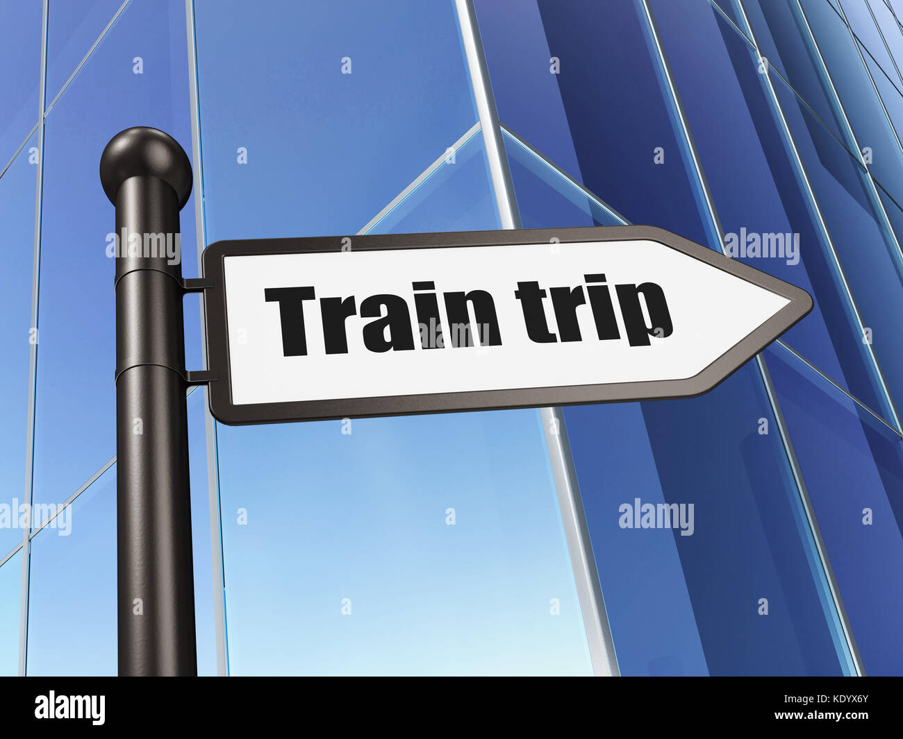 Tourism concept: sign Train Trip on Building background Stock Photo - Alamy