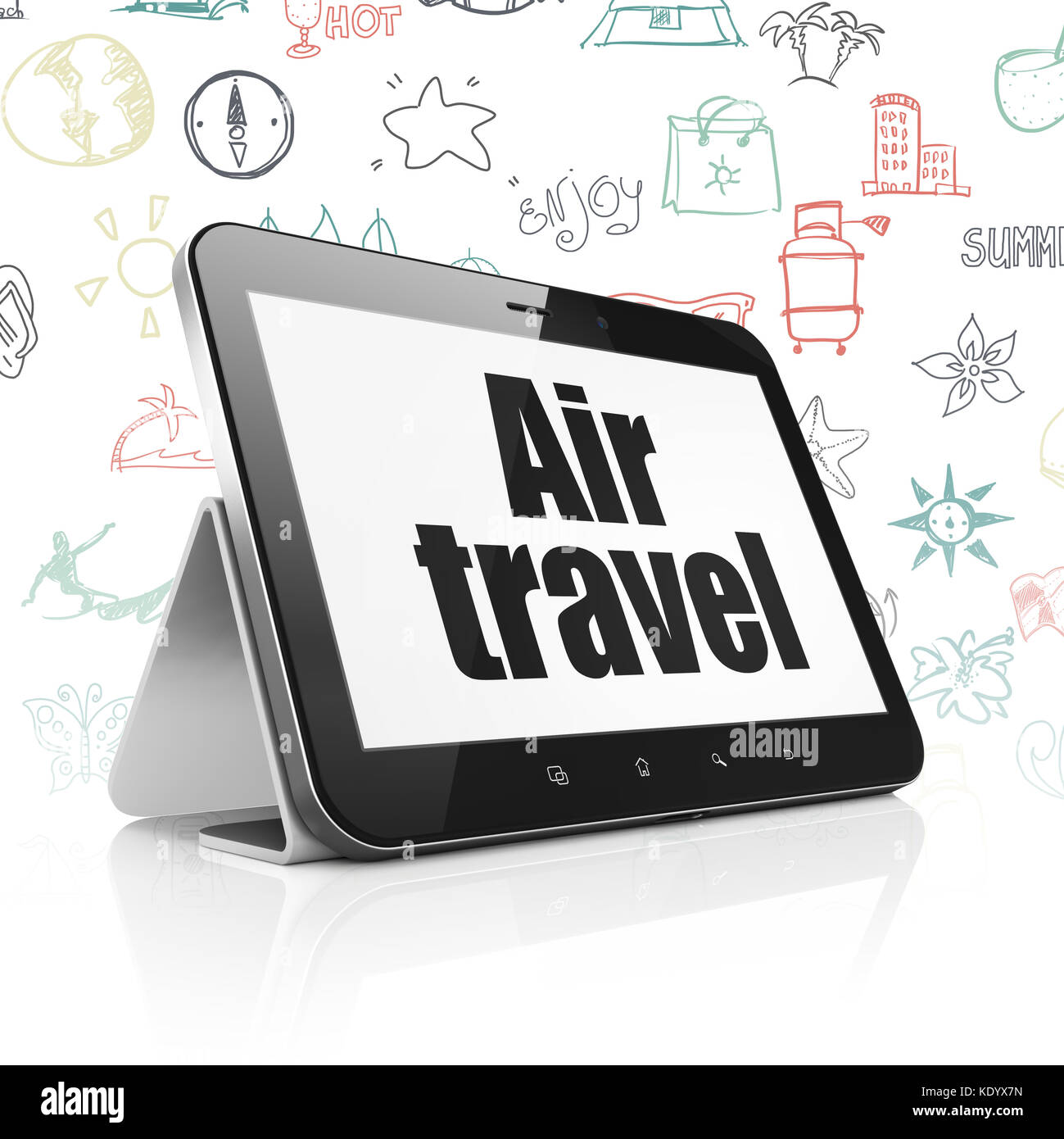 Travel concept: Tablet Computer with Air Travel on display Stock Photo ...