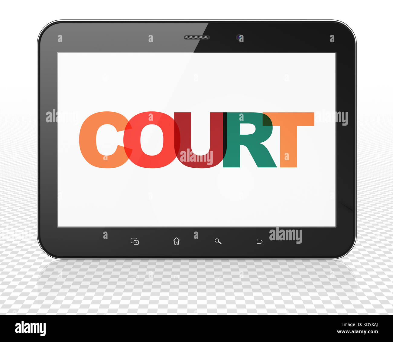 Law concept: Tablet Pc Computer with Court on display Stock Photo - Alamy