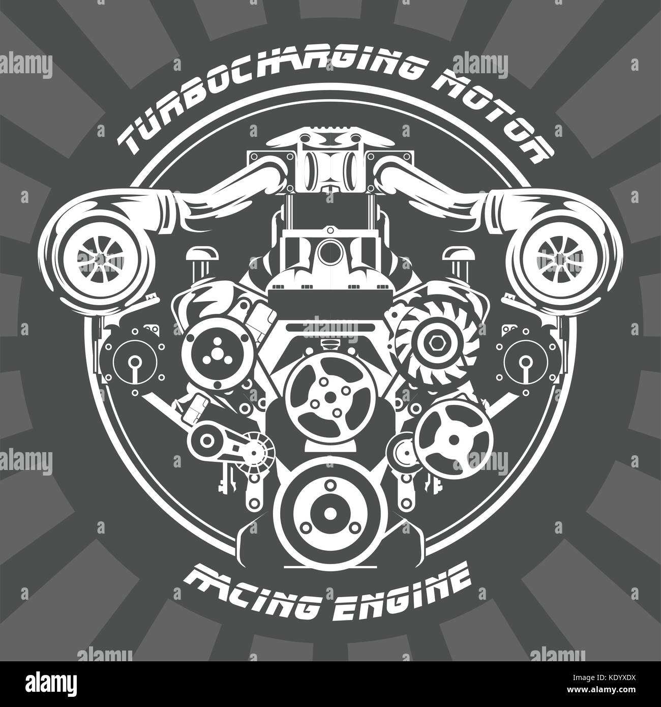 Turbocharging racing engine - power motor emblem Stock Vector Image ...