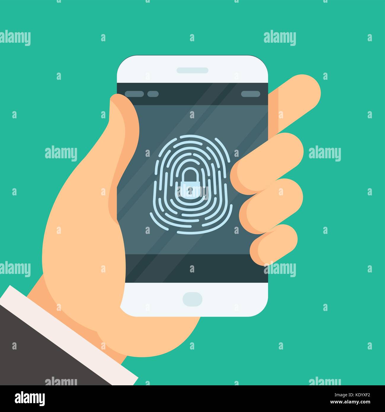 Mobile phone unlocked with fingerprint button - smartphone password ... Mobile phone unlocked with fingerprint button - smartphone password ...