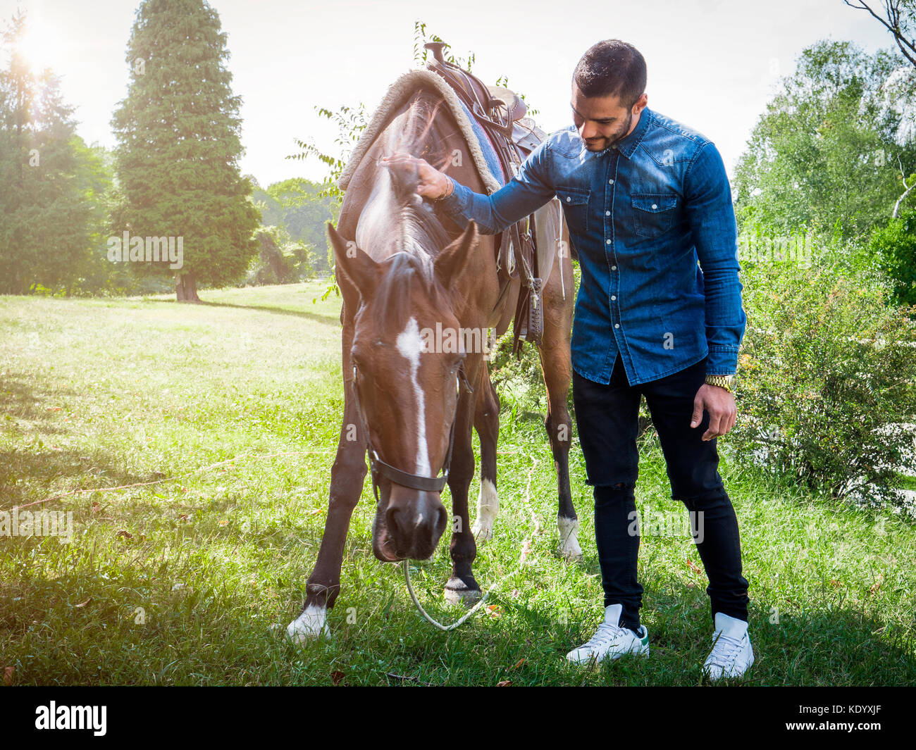 Boy And Guy On Horse