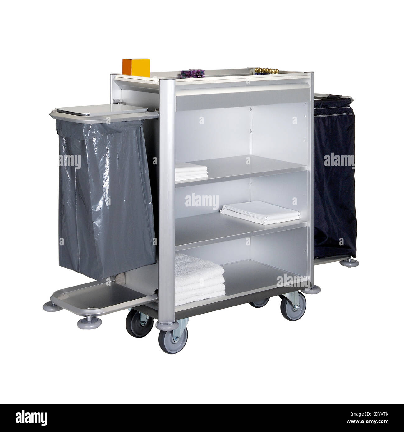 The hotel cleaning tool cart isolated with path Stock Photo - Alamy
