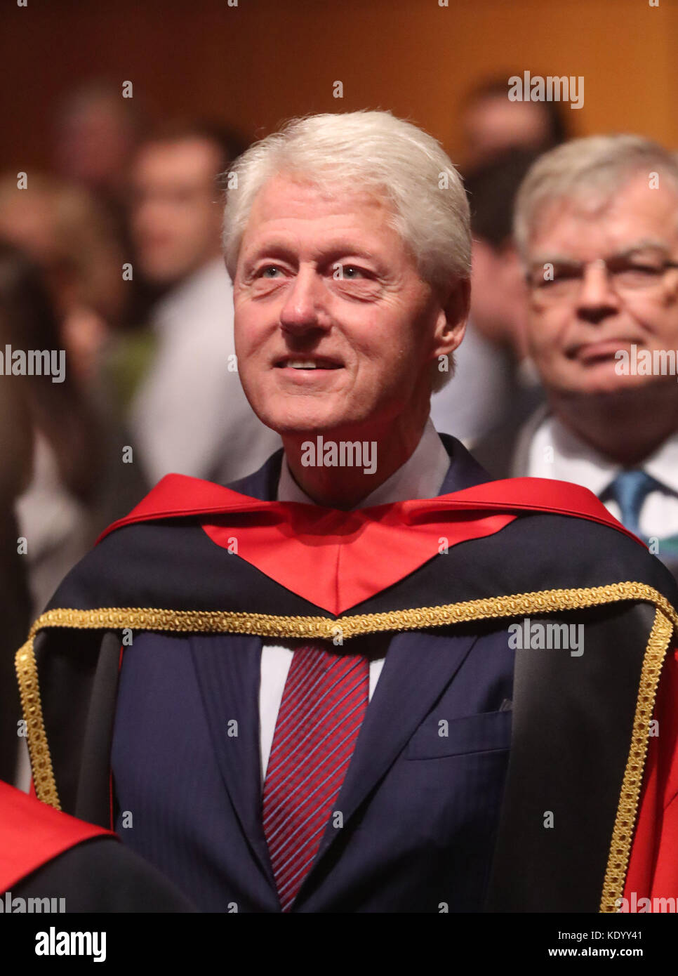 Former US president Bill Clinton arrives prior to receiving an honorary ...