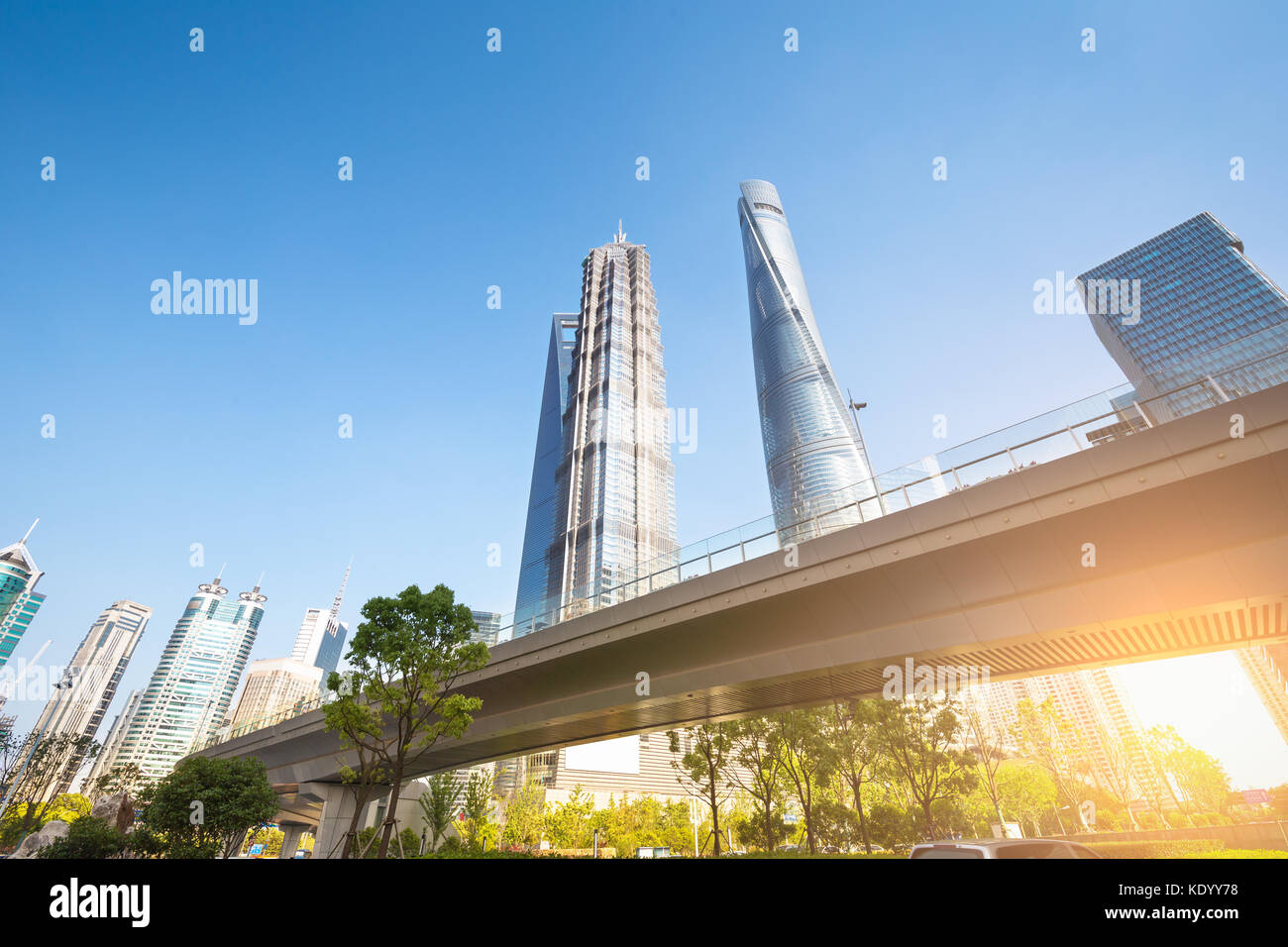 Shanghai world financial center skyscrapers in lujiazui group Stock ...
