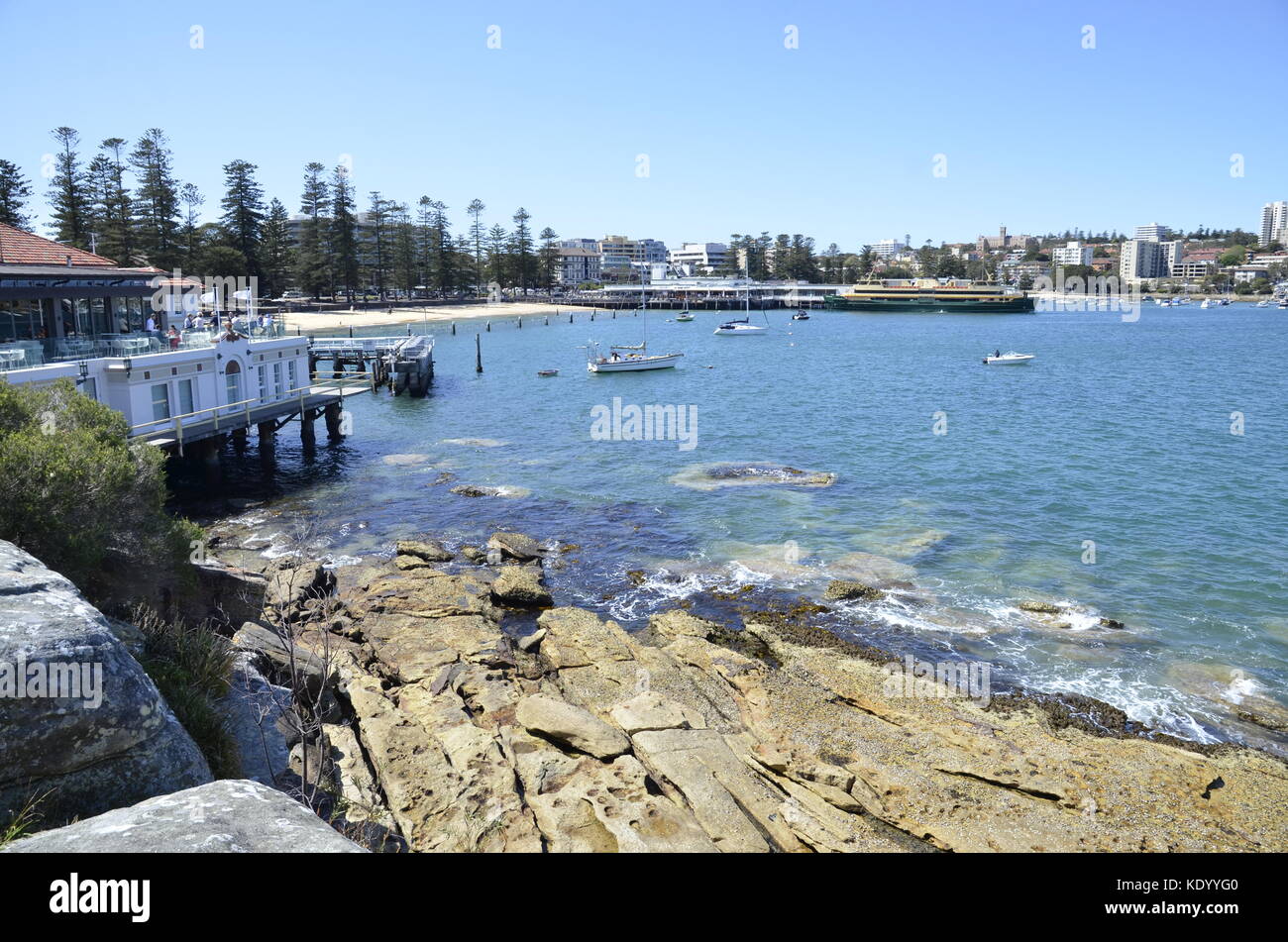 The Manly Ferry Queenscliff at Manly wharf ferry terminal in Sydney ...