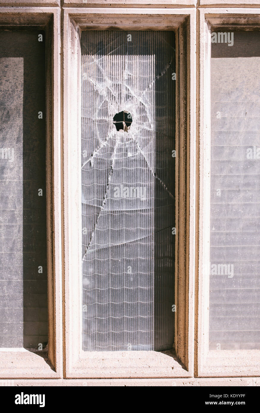 old window with a hole Stock Photo - Alamy