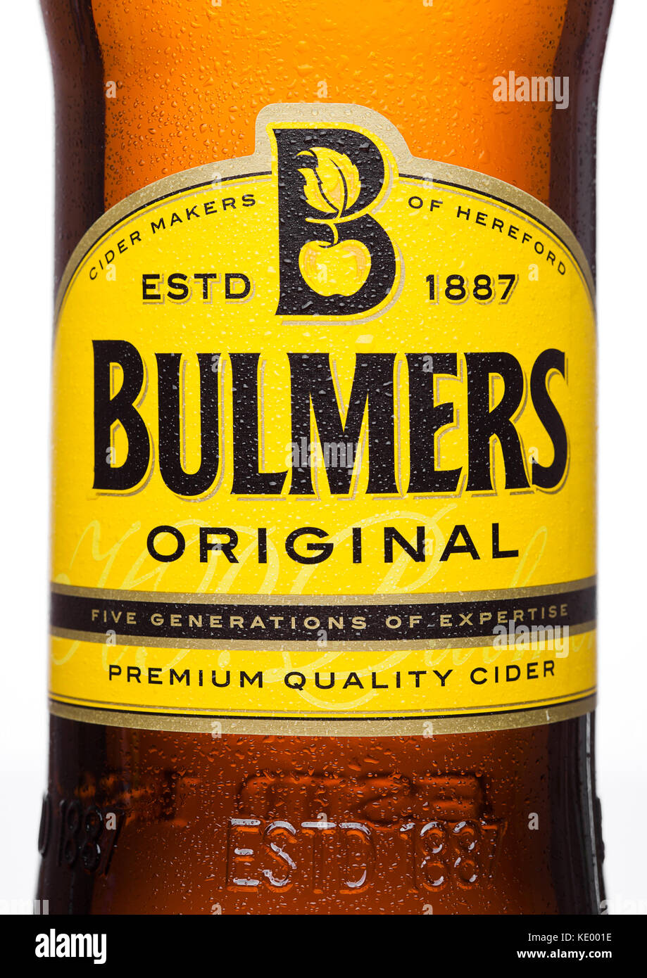 LONDON, UK - MARCH 15, 2017: Bottle Of Bulmers Original Cider on a ...