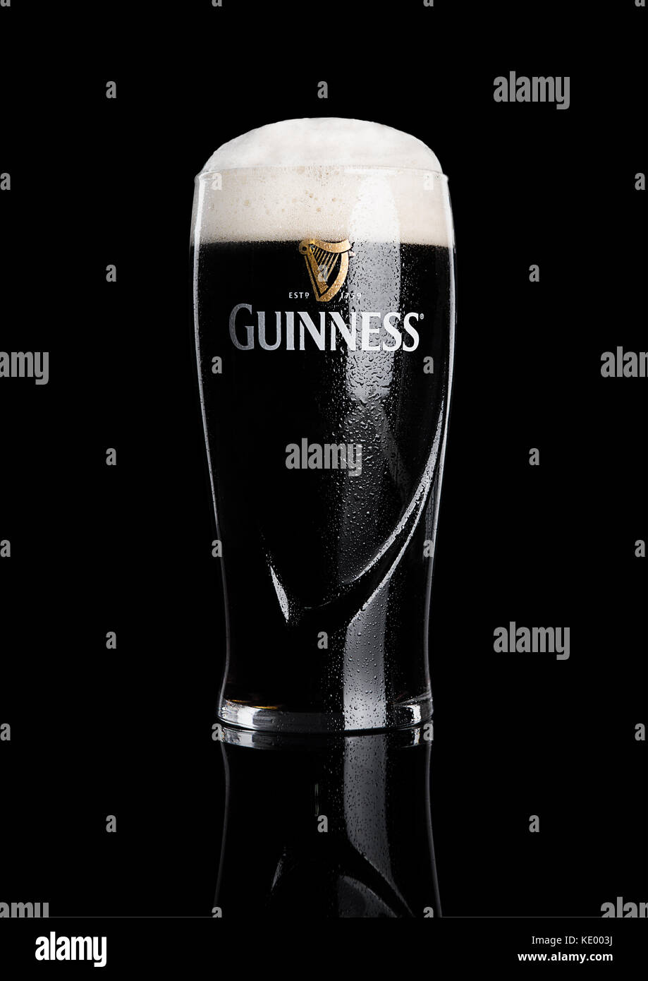 LONDON, UK - NOVEMBER 29, 2016: Glass of Guinness original beer on ...