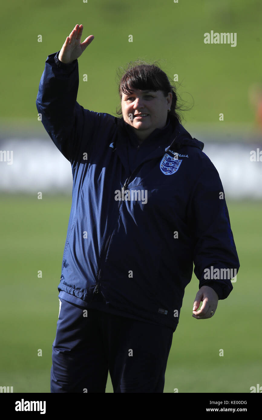Interim England manager Mo Marley during a training session at St ...
