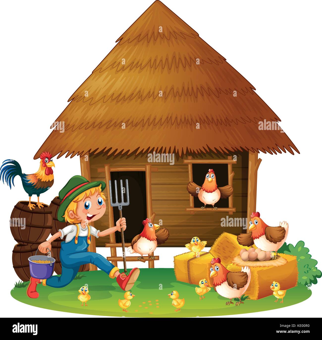Farmer home Stock Vector Images - Alamy