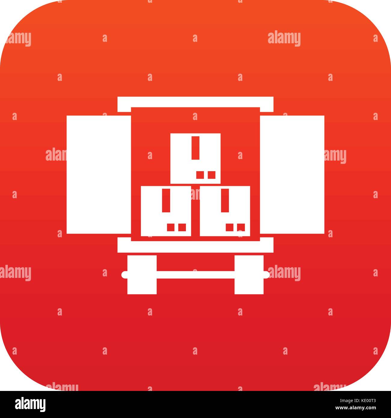 Cargo truck with load icon digital red Stock Vector Image & Art - Alamy