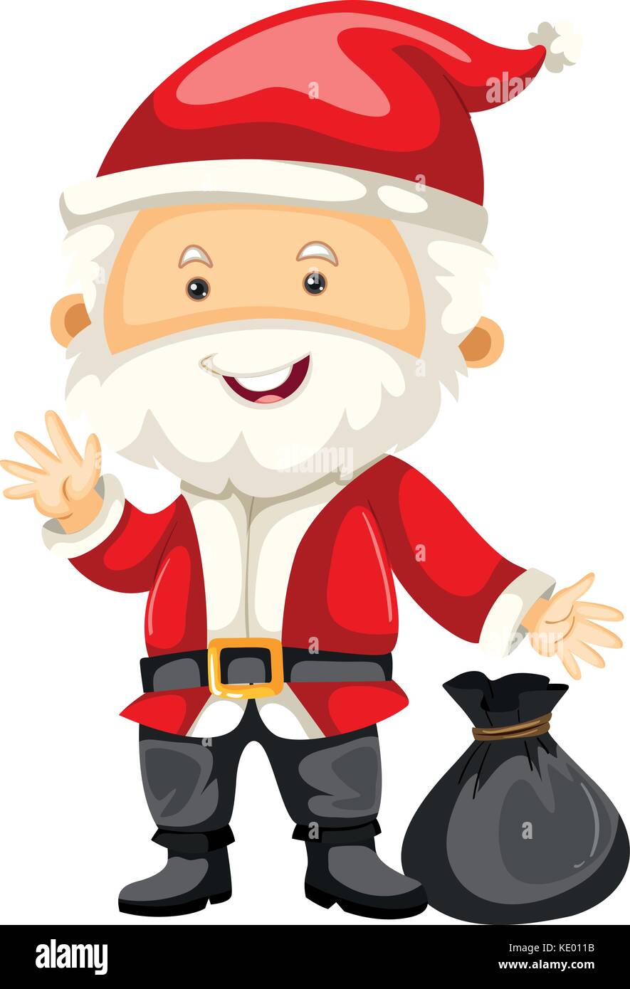 Santa holding black bag illustration Stock Vector Image & Art - Alamy