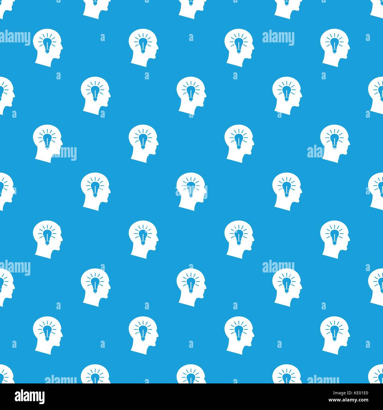 Light bulb inside head pattern seamless blue Stock Vector Image & Art ...