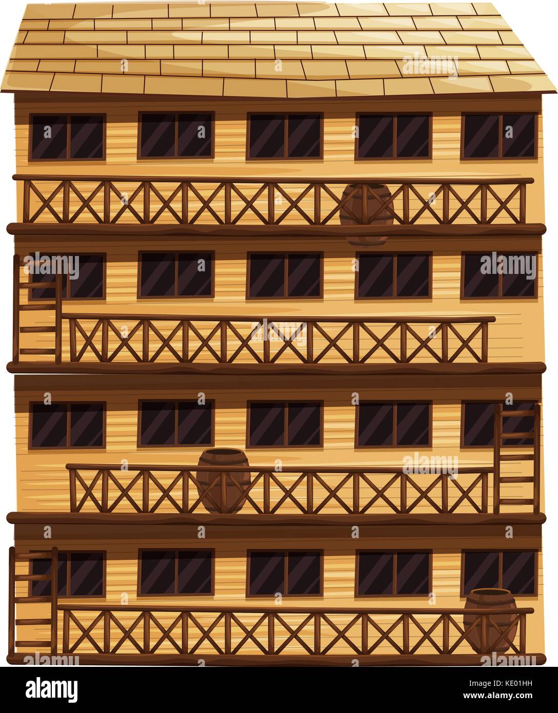 Building with four floors illustration Stock Vector Image & Art - Alamy