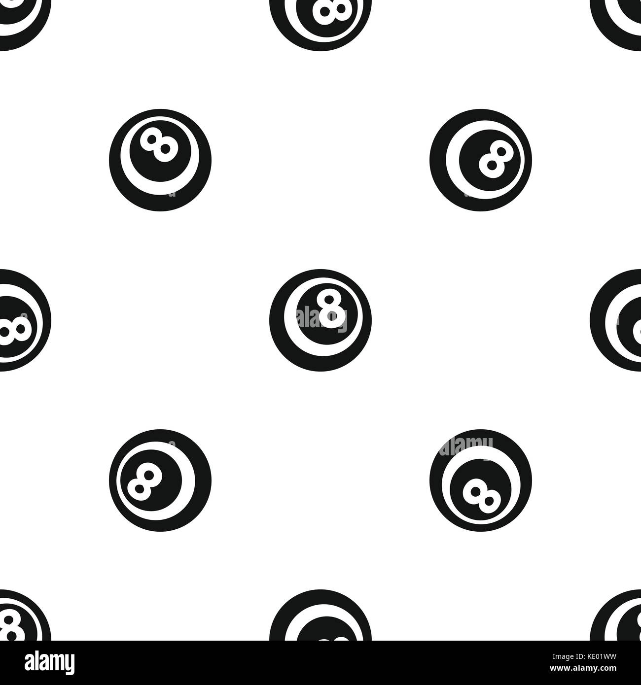 Black and white snooker eight pool pattern seamless black Stock Vector ...