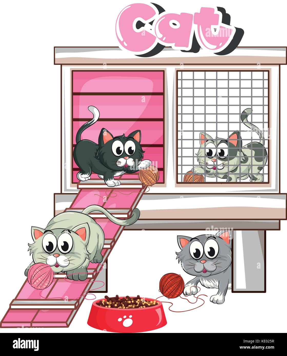 Cute cats food in Stock Vector Images - Alamy
