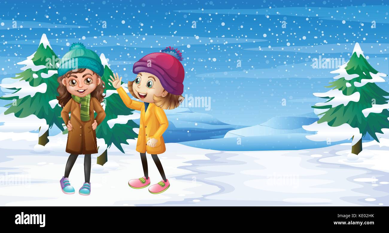 Child snow girls national Stock Vector Images - Alamy