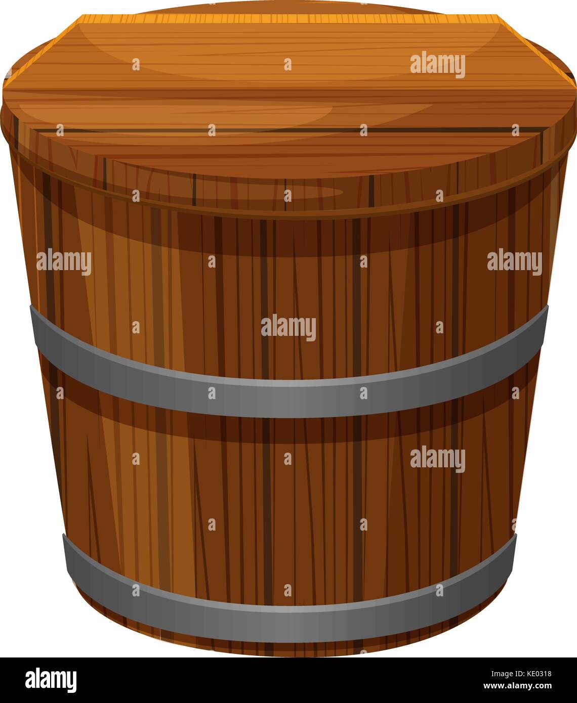 Wooden bucket vector vectors hi-res stock photography and images - Alamy