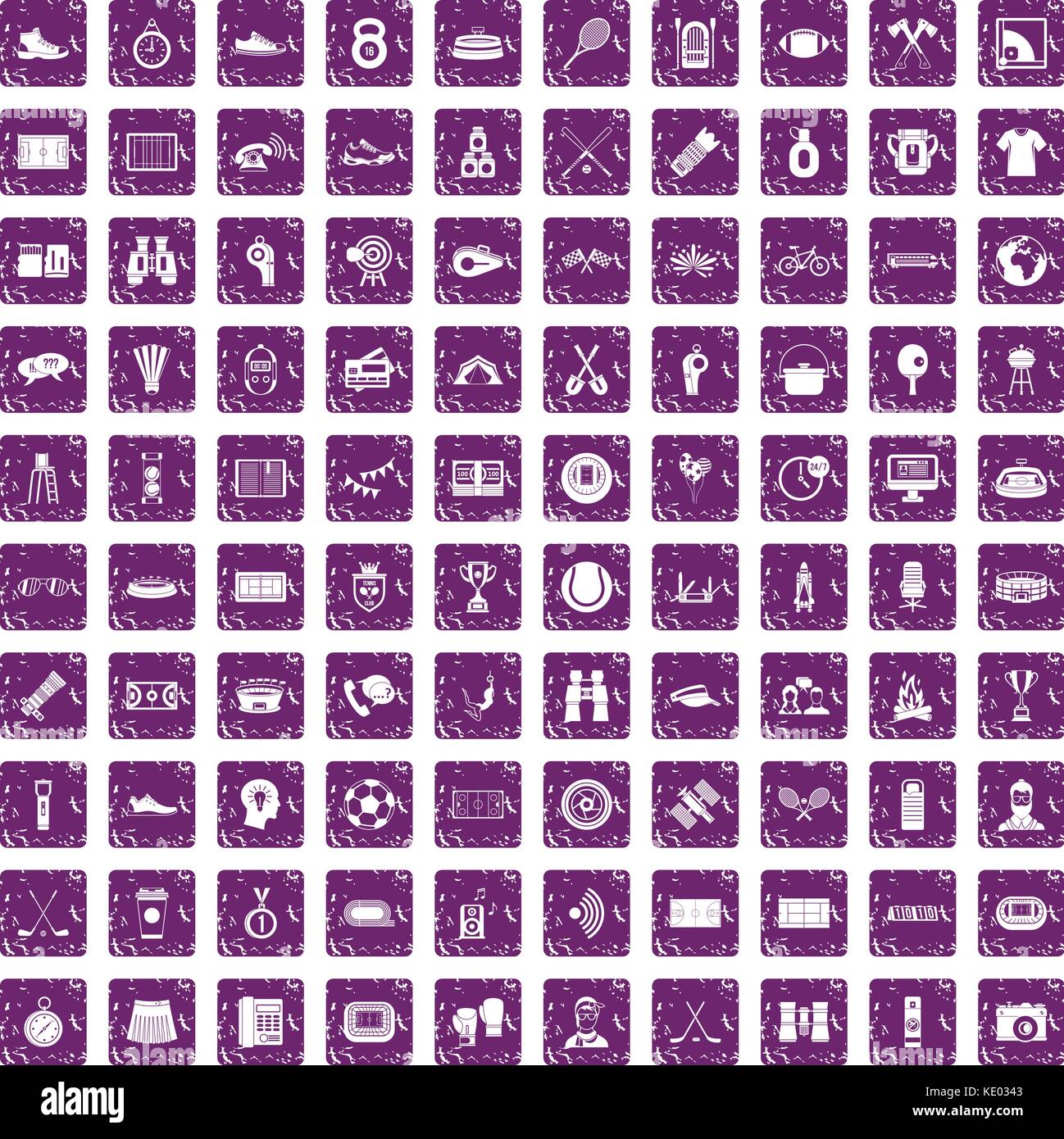 100 sport journalist icons set grunge purple Stock Vector Image & Art ...
